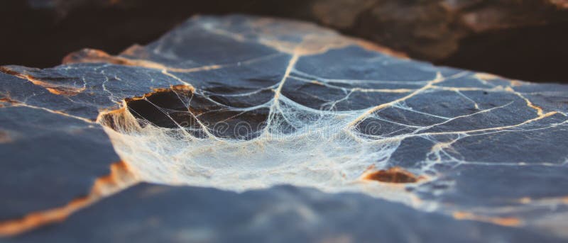 Intricate Patterns of Spiderweb Cracks on a Rocky Surface Showcasing ...