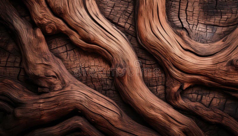 Intricate Patterns of Weathered Wooden Tree Trunks Stock Illustration ...