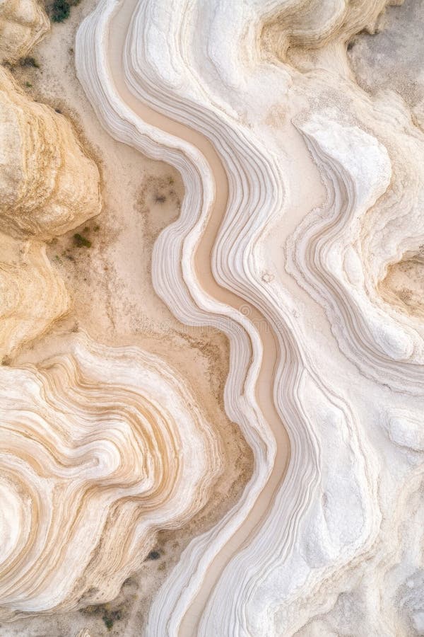 Intricate Patterns of White Sand Traverse the Desert Floor, Creating a ...
