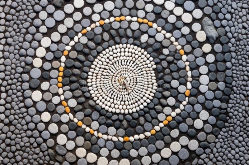 Intricate Pebble Design on a Pavement Stock Photo - Image of pattern ...