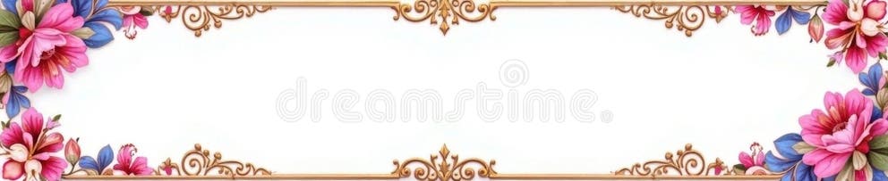 Intricate Pink, Blue, Gold Frame, White Background, Design, Texture ...