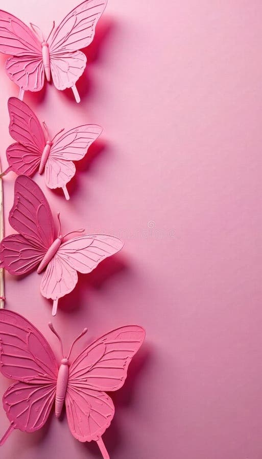 Intricate Pink Butterfly Paper Cutouts, Pink Backdrop , Design, Surface ...
