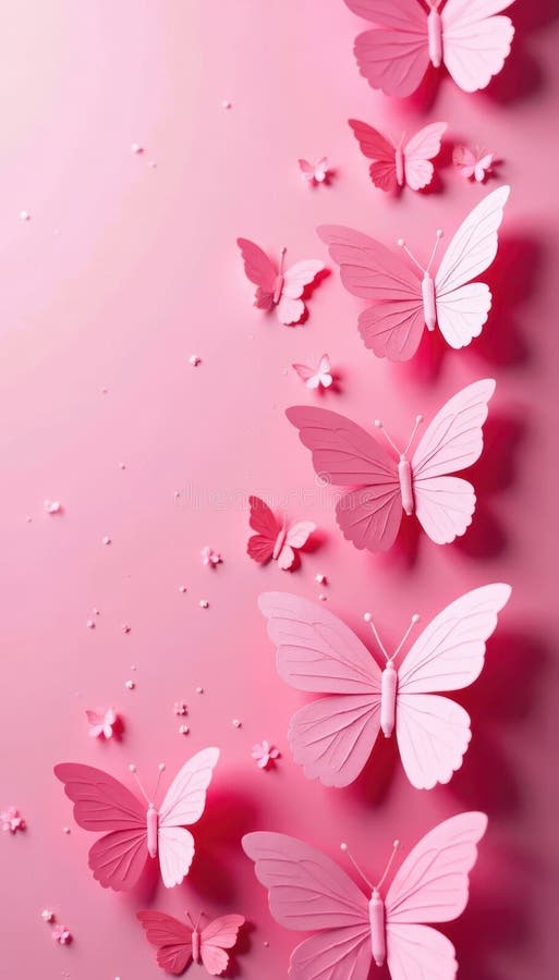 Intricate Pink Butterfly Paper Cutouts, Pink Backdrop , Texture ...
