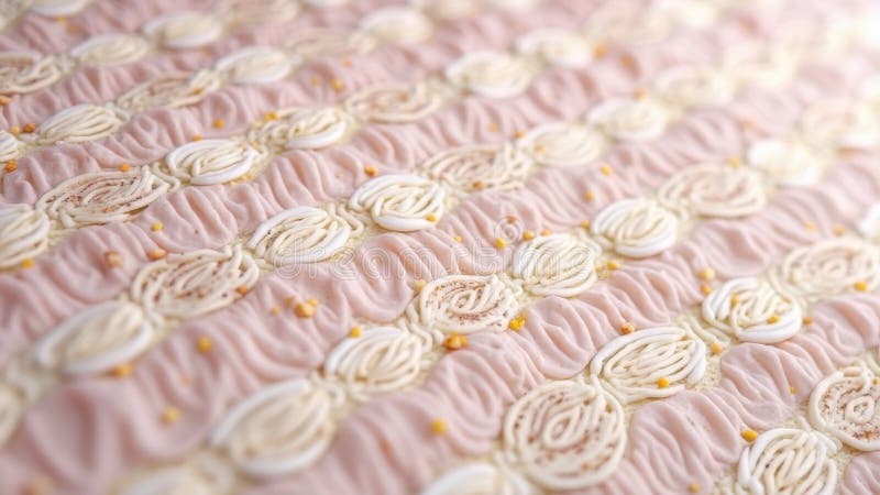 Intricate Pink and White Frosting Patterns on Cake Surface Stock ...