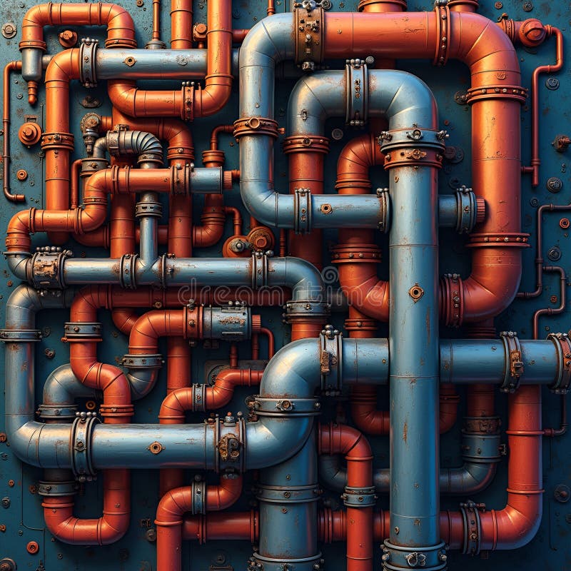 Intricate Pipework stock illustration. Illustration of depth - 353974855