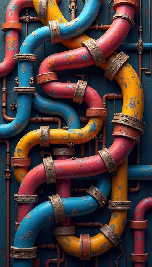 Intricate Pipework stock illustration. Illustration of angles - 353974848