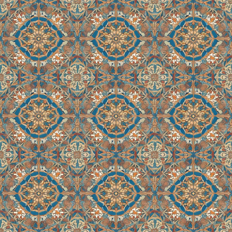An Intricate Portuguese Tile Pattern Design Generated by Ai Stock ...