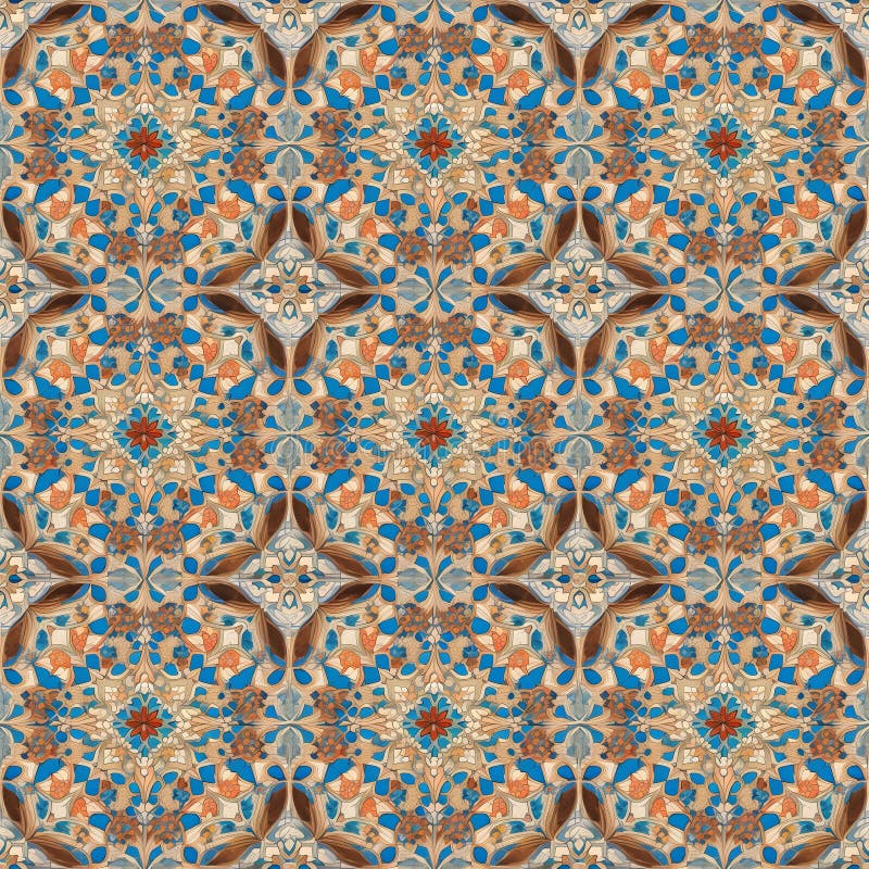 An Intricate Portuguese Tile Pattern Design Generated by Ai Stock ...