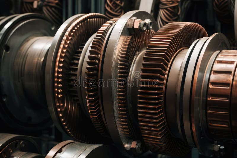 Modern Big Copper Powerful Motor. Generative AI Stock Illustration ...