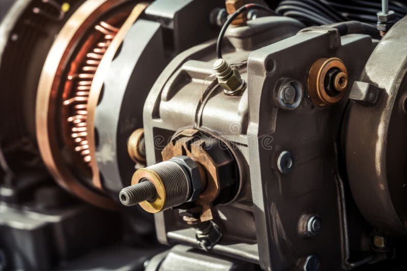 Modern Big Copper Powerful Motor. Generative AI Stock Image - Image of ...