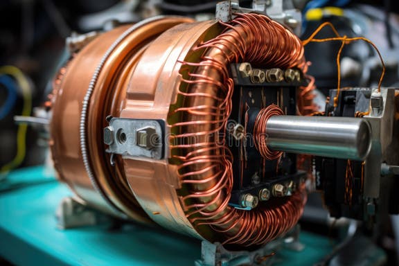 Modern Big Copper Powerful Motor. Generative AI Stock Image - Image of ...