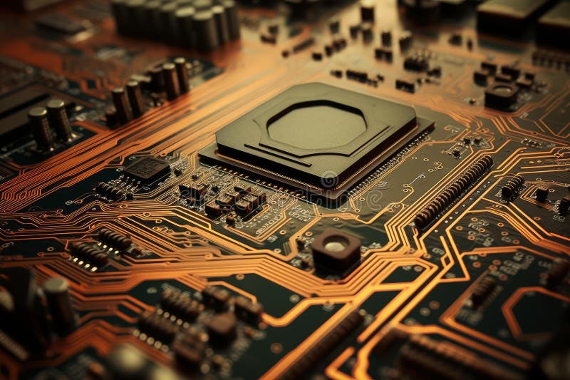 Intricate Printed Digital Circuit. Generate Ai Stock Photo - Image of ...