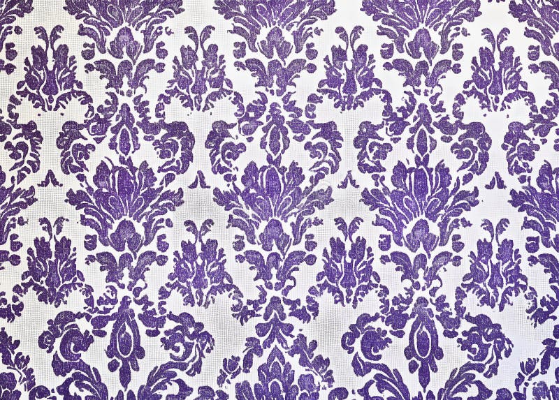 Intricate Purple Damask Pattern on White Background, Wallpaper T Stock Illustration ...