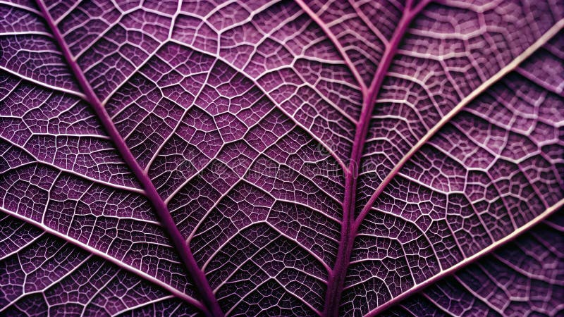 Intricate Purple Leaf Vein Network a Close-up Study of Natural ...