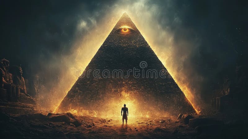 Intricate Pyramid Design Features Eye Providence Surrounded Bright ...