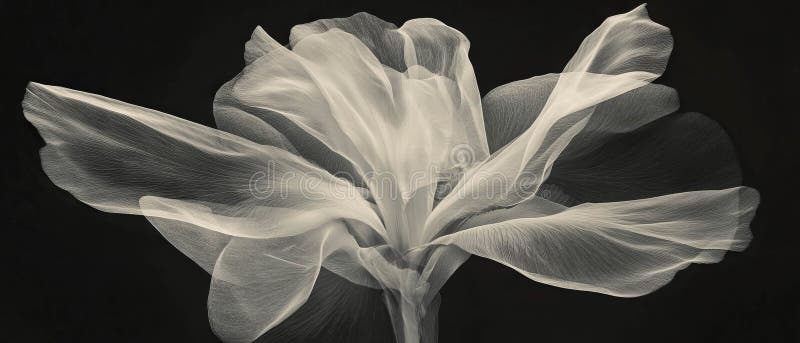 Intricate X-ray Depiction of an Iris Flower Showcasing Delicate ...