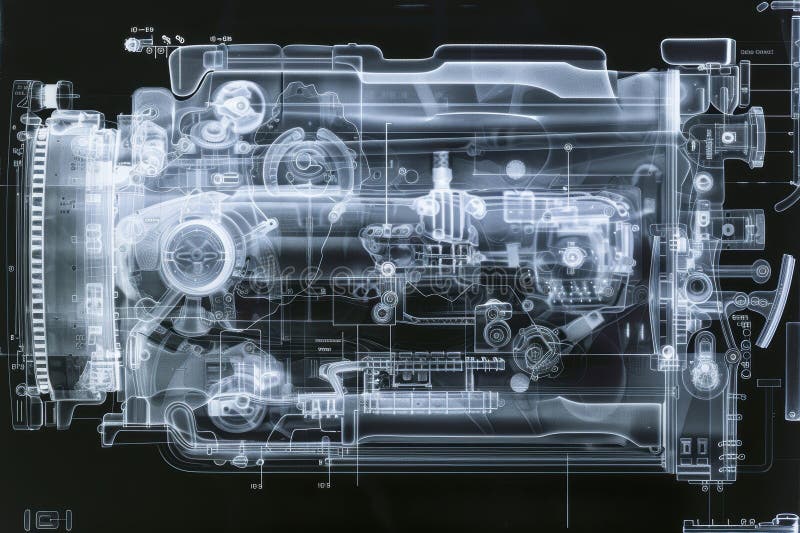 Intricate X-Ray Scan of Complex Mechanical Assembly for Engineering and ...