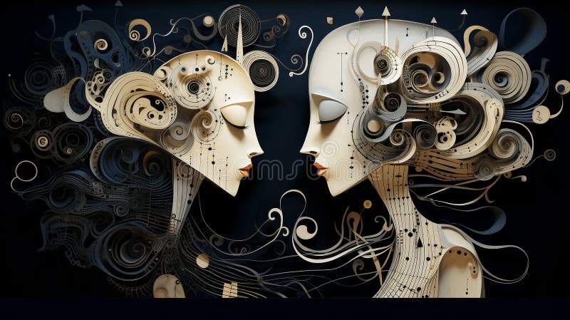 Inner Dialogue Unveiled stock illustration. Illustration of interplay ...