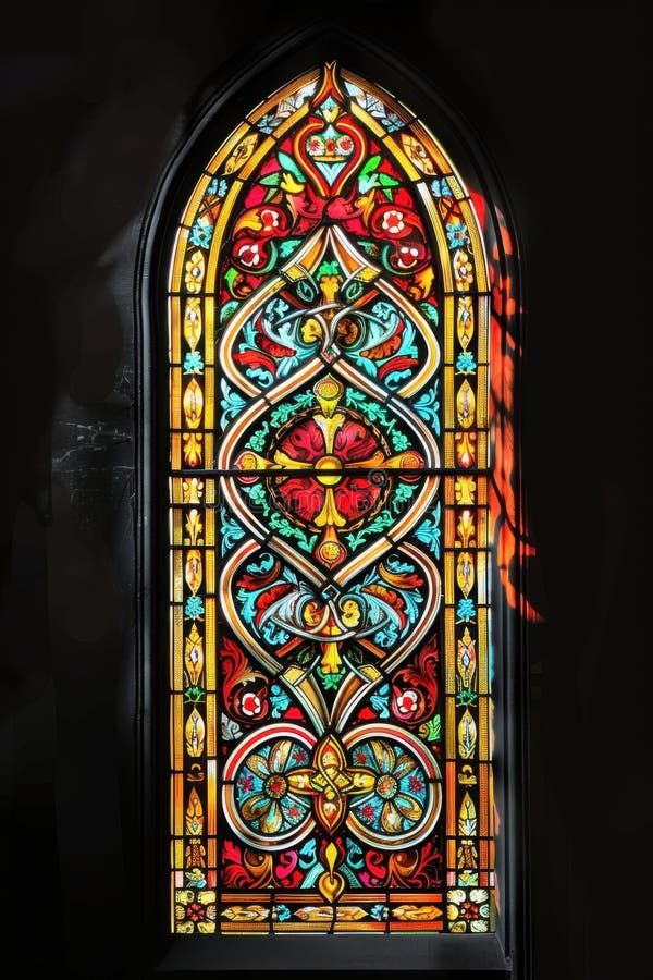 St. David S Intricate Rectangular Stained Glass Window with Vibrant ...