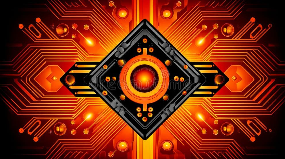 Intricate Red and Black Computer Circuit Board Design, a Visual ...