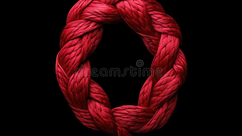 Intricate Red Braided Ribbon Symbolizing Chaos and Unity Stock ...