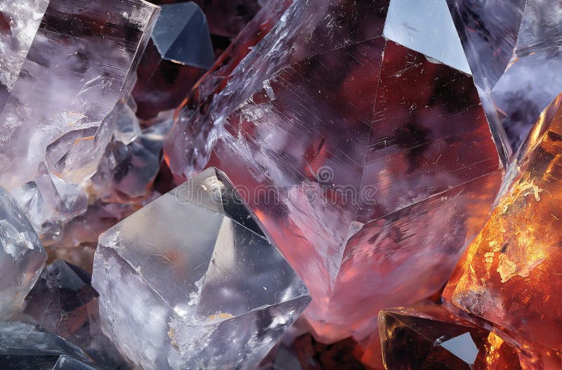 Intricate Red Crystal Formations Stock Photo - Image of reflective ...