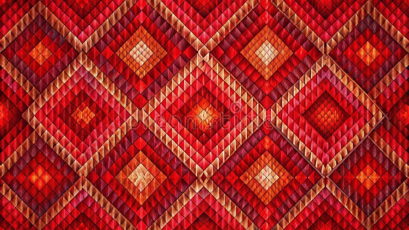 Intricate Red Diamond Tapestry: Exploring the Beauty of Geometric ...