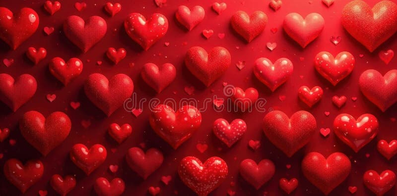 Intricate Red Heart Pattern Valentine S Day Backdrop Design Digital ...
