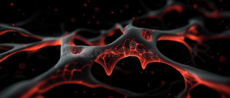 Intricate Red Neural Network Structures Create Captivating Visual