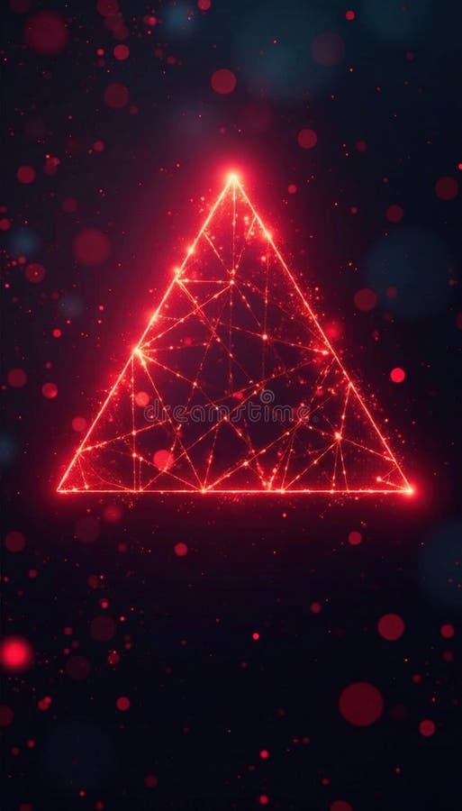 Intricate Red Triangular Network, Vibrant Energy , Graphic, Red ...