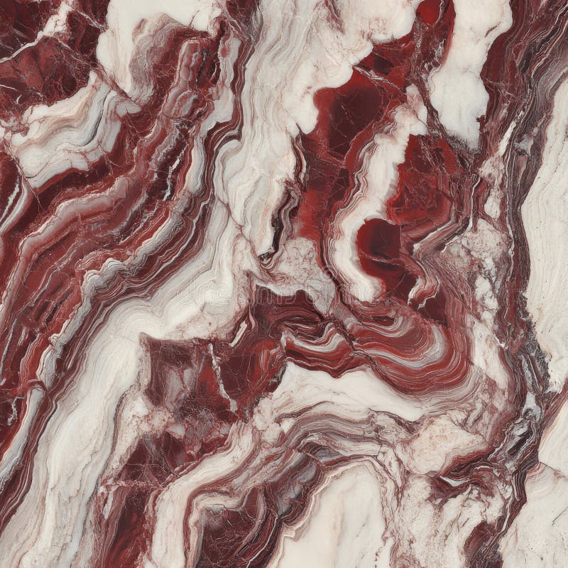 Intricate Red White Marble Texture Natural Swirling Patterns Stock ...