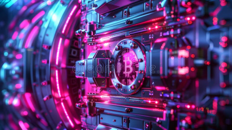 Intricate Representation of a Futuristic Bitcoin Mining Machine with ...