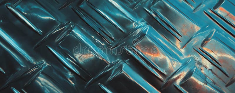 Intricate Ribbed Metal Texture with Reflective Surface for Industrial ...