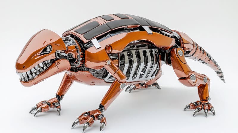 Intricate Robotic Biomechanical Creature with Metallic Features and ...