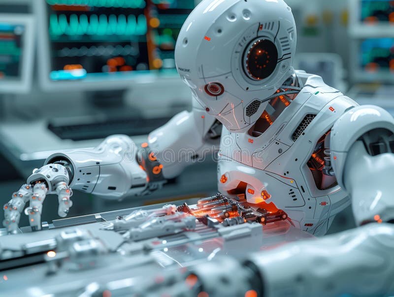 Intricate Robotic Hand Performing Surgery with High-Tech Tools Stock ...