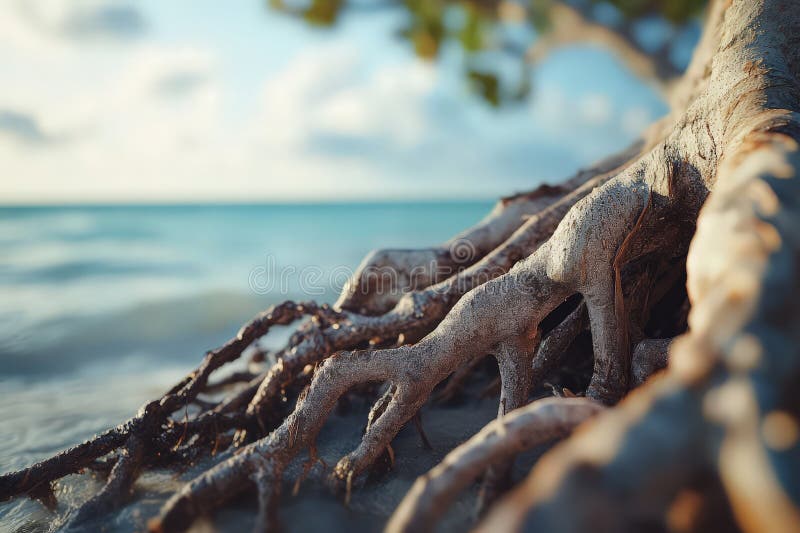 Intricate Roots of Red Mangrove Tree Stock Illustration - Illustration ...