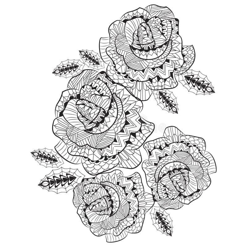 Intricate Roses Design. Vector Illustration Decorative Design Stock ...