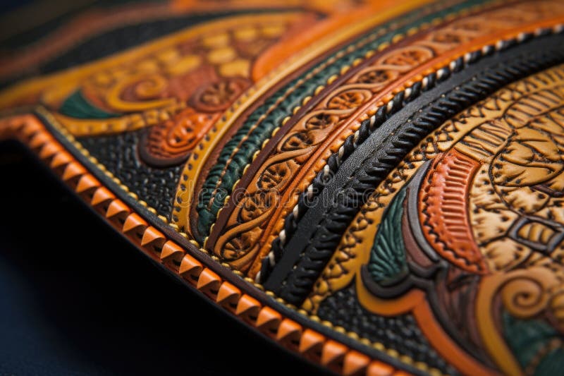 Intricate Saddle Stitching Details Stock Illustration - Illustration of ...