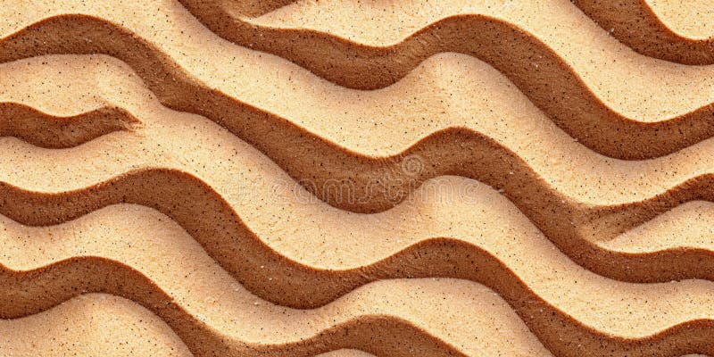 Intricate Sandy Geometric Patterns Formed by Wind on a Beach at Sunset ...