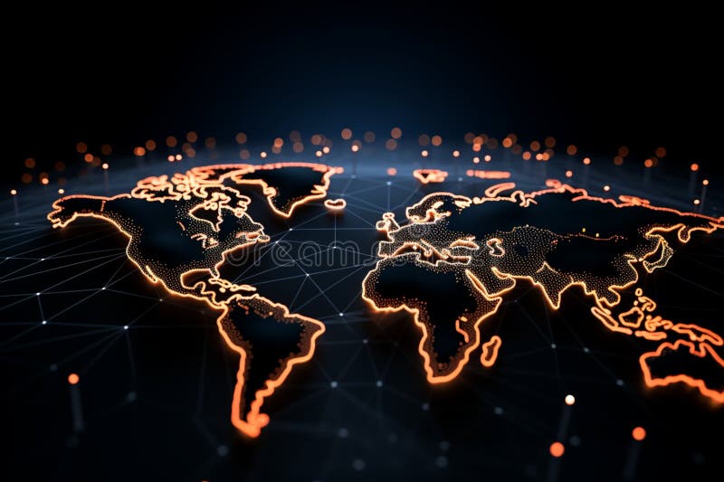 Intricate Scales and Points Forming an Abstract World Map Pattern Stock ...