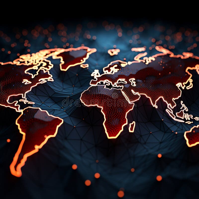 Intricate Scales and Points Forming an Abstract World Map Pattern Stock ...