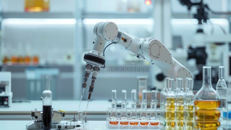 Automated Lab Robotic Arms Performing Research Stock Photos - Free ...