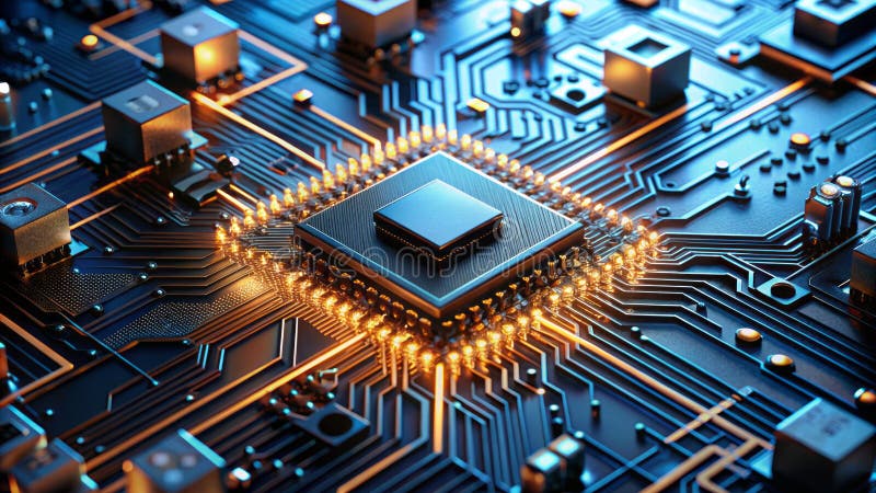 Intricate Semiconductor Circuit Board a Microscopic Glimpse into ...