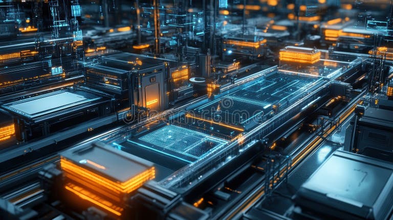 An Intricate Setup of Conveyor Belts Moving Components between Distinct ...