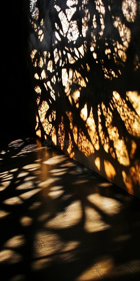 Intricate Shadow Patterns Cast on a Wall by Sunlight through Decorative ...