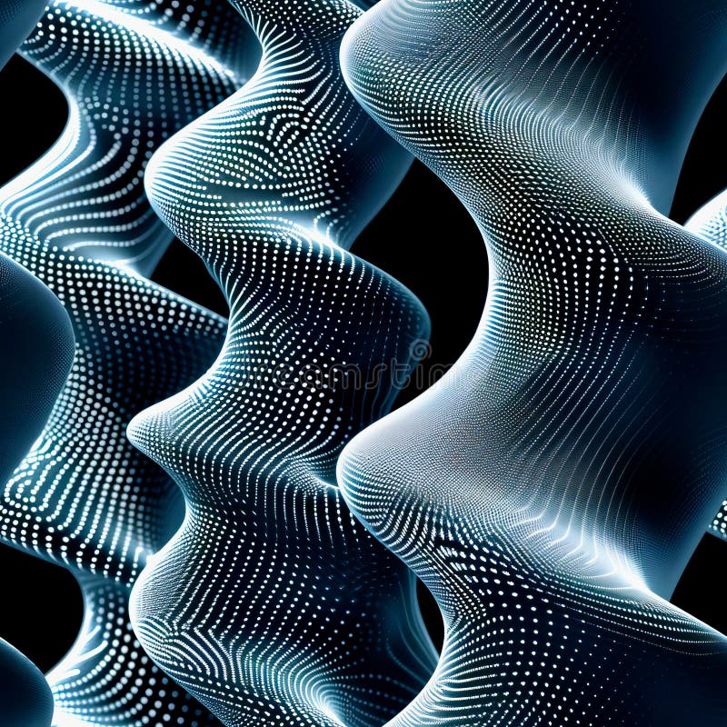 Intricate Shapes and Curves Emerge from a Dark Void, Adorned with ...