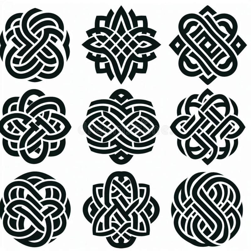 Intricate Silhouette of a Celtic Knot: Interlocking Loops Symbolizing ...
