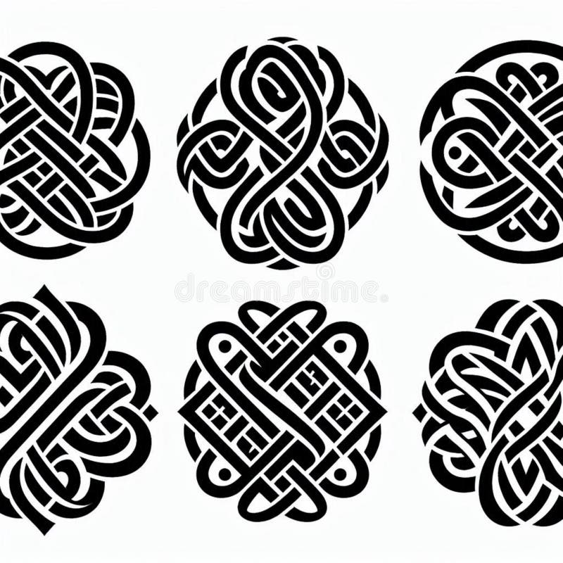 Intricate Silhouette of a Celtic Knot: Interlocking Loops Symbolizing ...