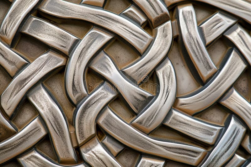 Intricate Silver Celtic Knot Pattern with Metallic Texture Stock Photo ...