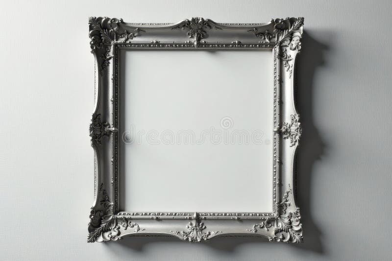 Intricate Silver Frames Against a Soft Grey Wall, Grey Wall, Aesthetic ...
